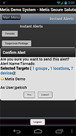 Mobile Emergency Alert Interface -- Occupational Health & Safety