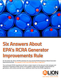 Six Answers About EPA’s RCRA Generator Improvements Rule ...