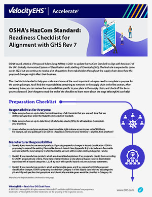 OSHA's HazCom Standard: Readiness Checklist for Alignment with GHS Rev ...