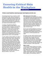 Ensuring Critical Skin Health in the Workplace -- Occupational Health ...