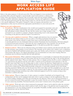 Work Access Lift Application Guide -- Occupational Health & Safety